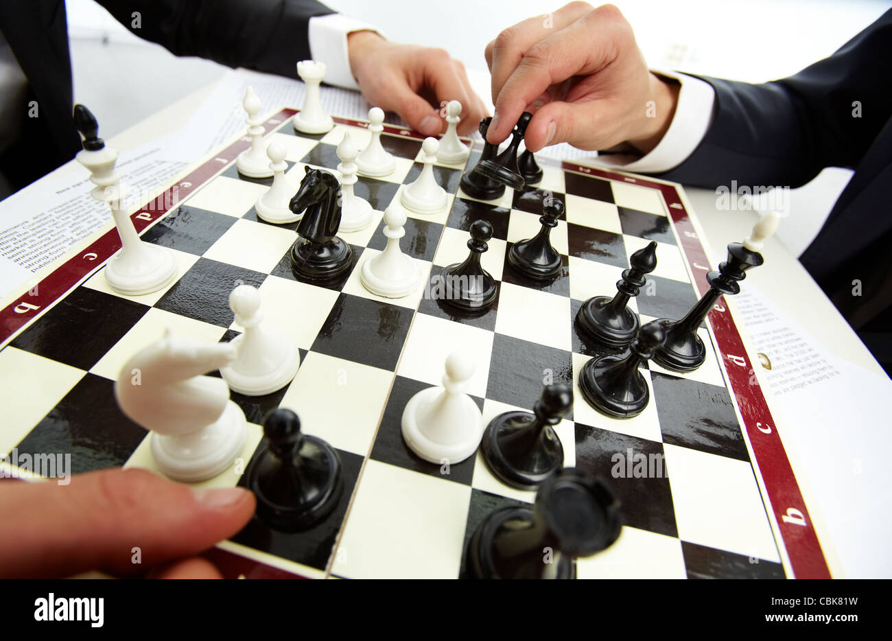 Image of human hand with chess figure making move Stock Photo - Alamy