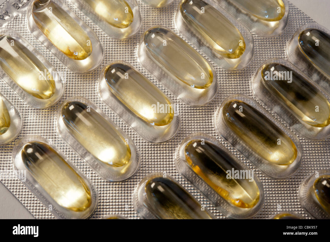 Omega 3 blister pack of capsules close up Stock Photo - Alamy
