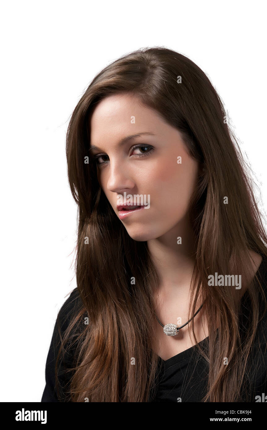 a young woman with a lustful look Stock Photo - Alamy