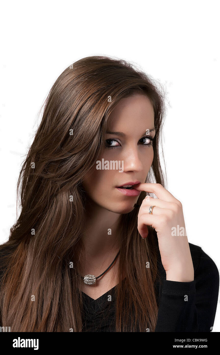 a young woman with a lustful look Stock Photo - Alamy