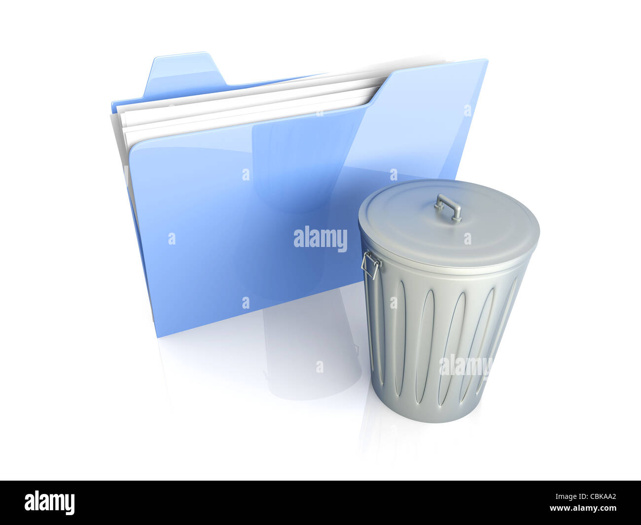 Folder trash bin 3d illustration Cut Out Stock Images & Pictures - Alamy