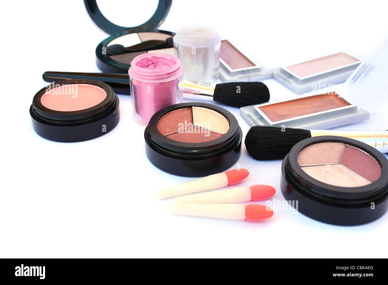 Makeup collection isolated on white background Stock Photo - Alamy