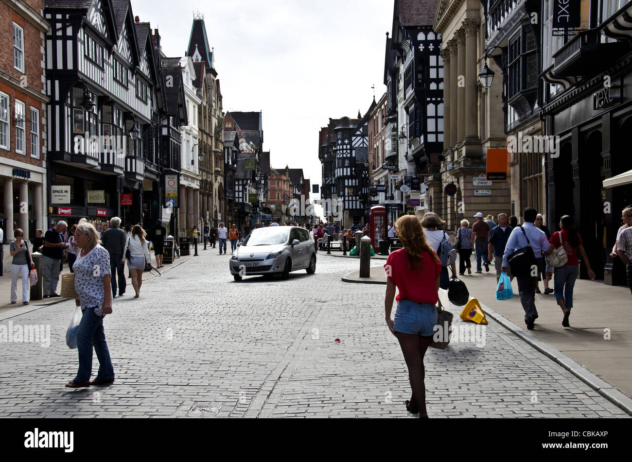 People shopping in the centre of Chester, England Stock Photo - Alamy