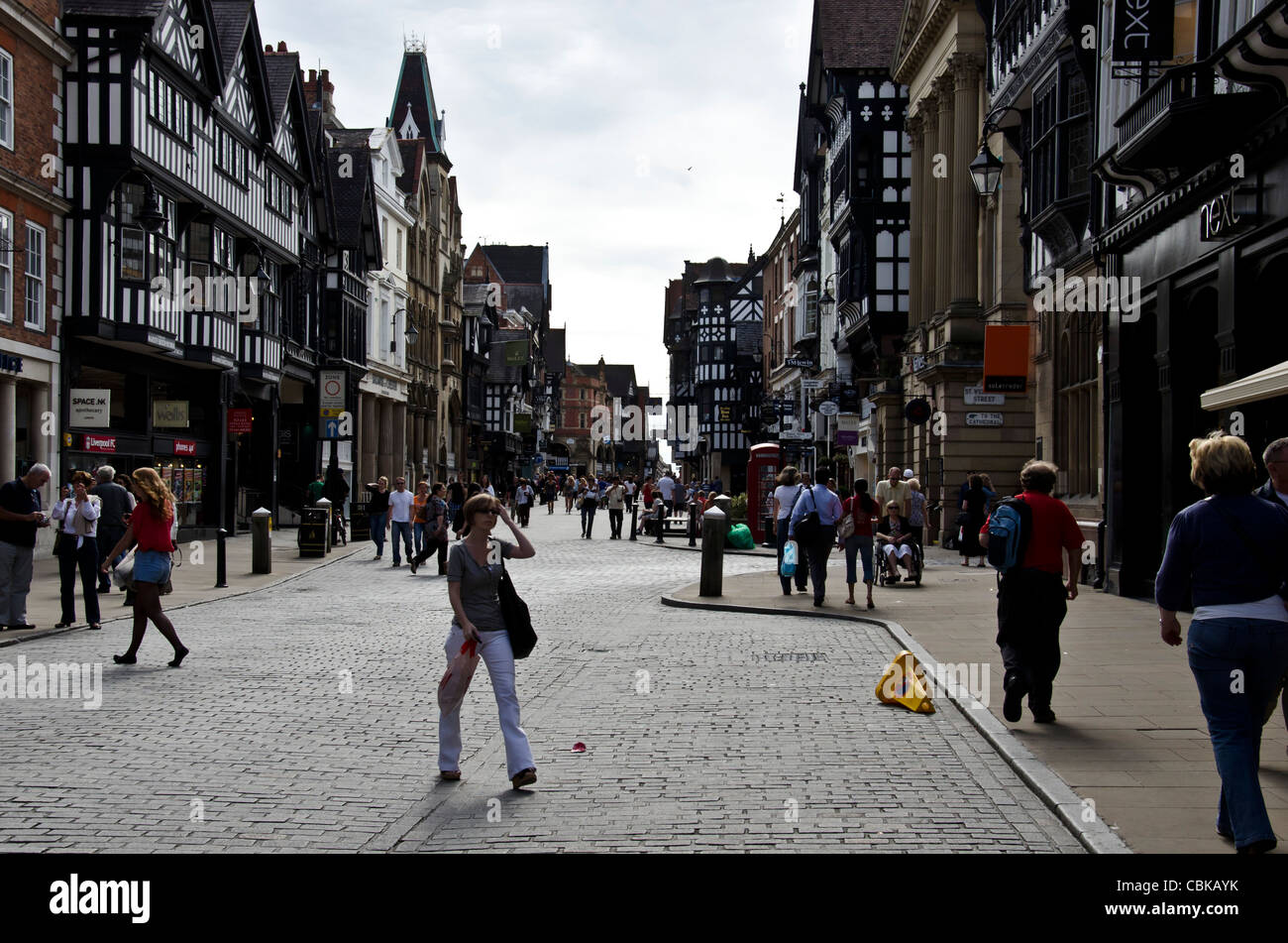 People shopping in the centre of Chester, England Stock Photo - Alamy