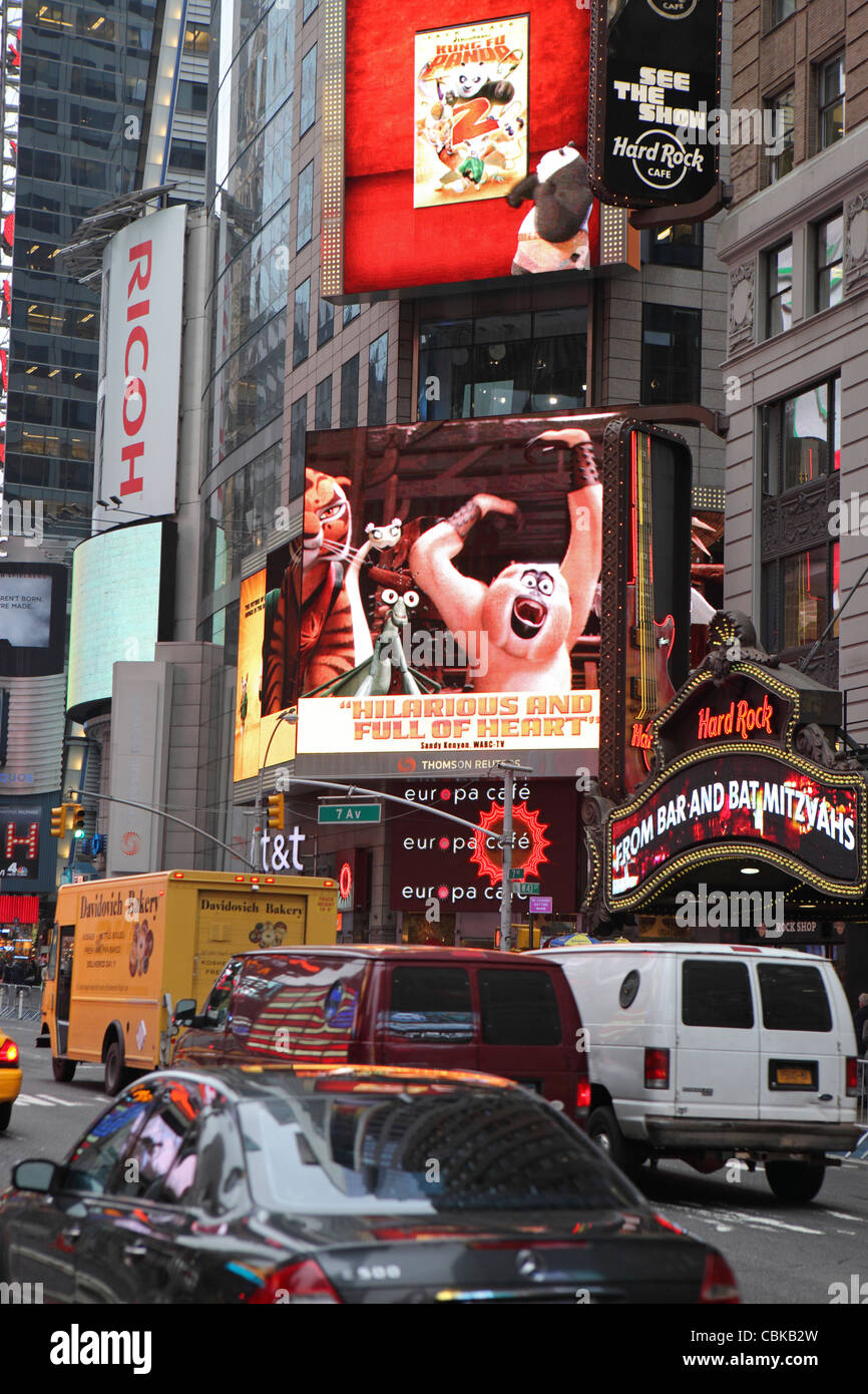 traffic at 51st Street midtown Manhattan and Broadway, New York City ...