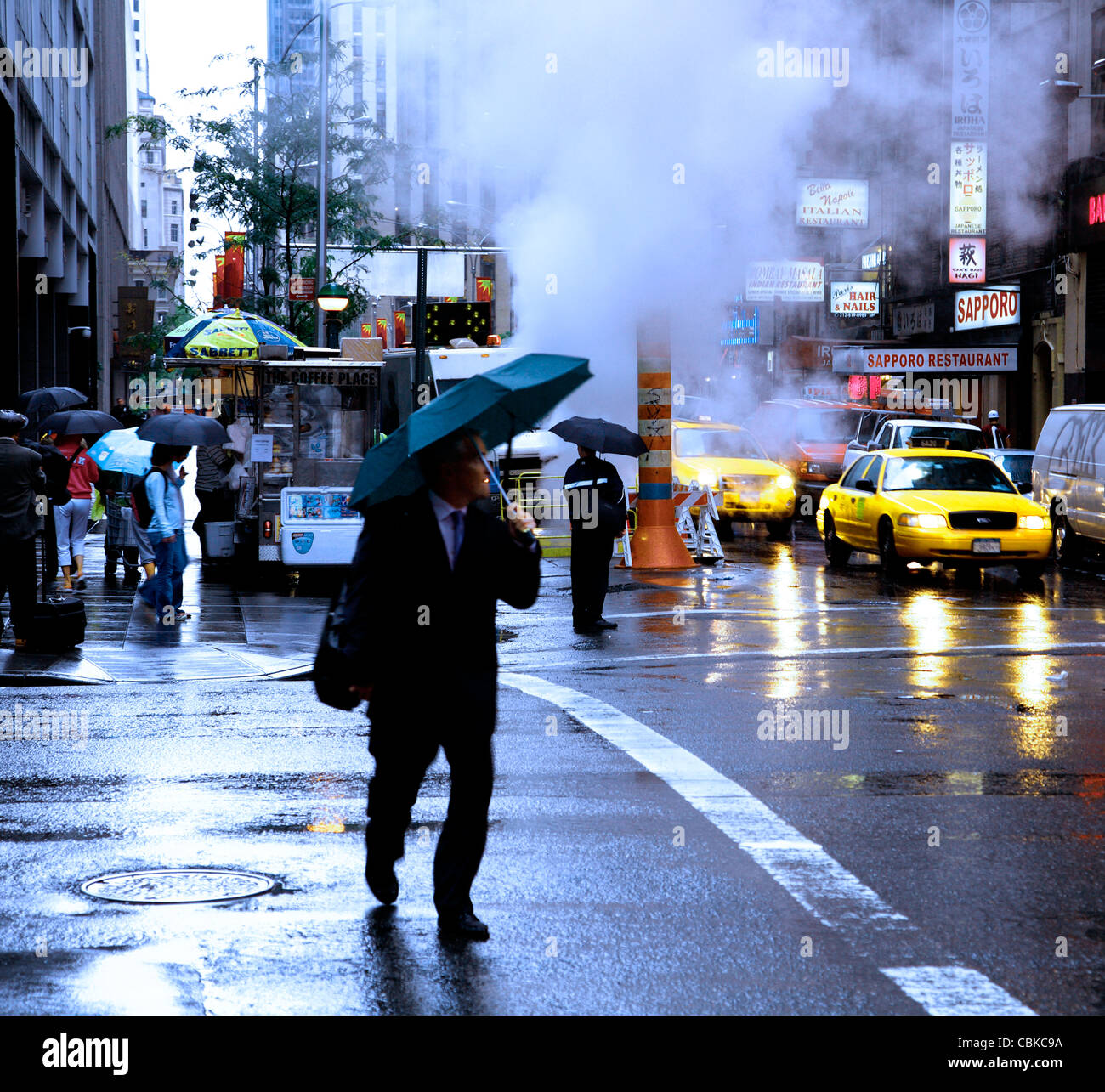 Manhattan in rain Stock Photo - Alamy
