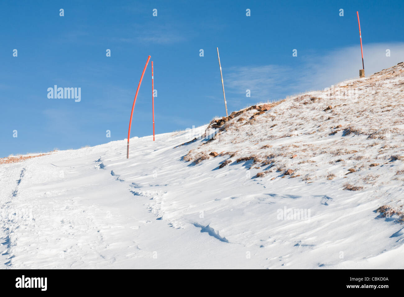 Snow trail in Berthoud Pass, Colorado Stock Photo - Alamy