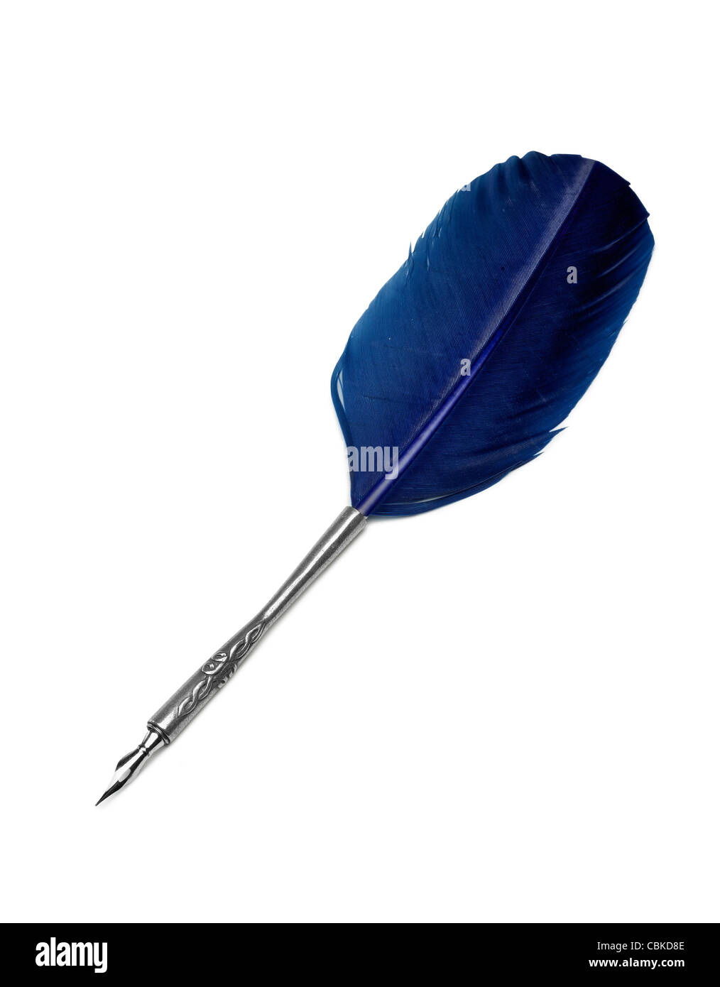 Ink feather tool on white background Stock Photo - Alamy