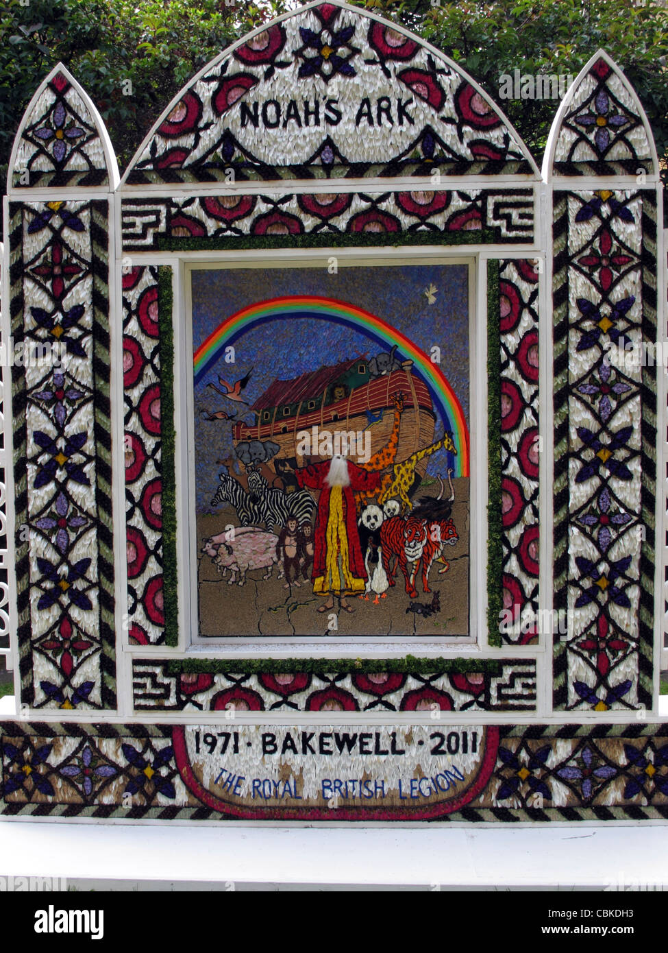 Well dressing based on Novas Ark story in Bakewell Derbyshire ENgland ...