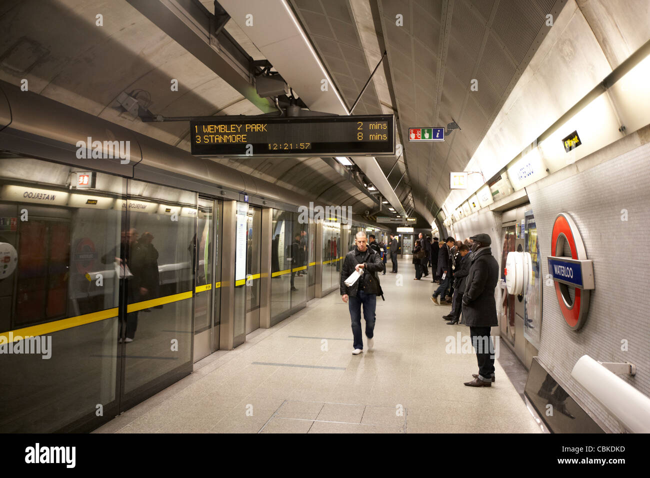 passengers waiting at waterloo london underground train station for ...