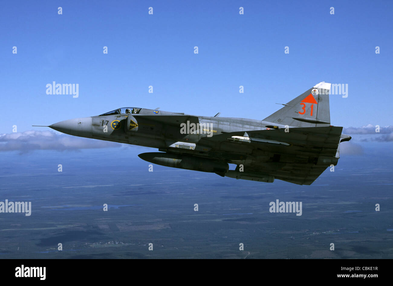 Saab JA 37 Viggen fighter of the Swedish Air Force Stock Photo - Alamy