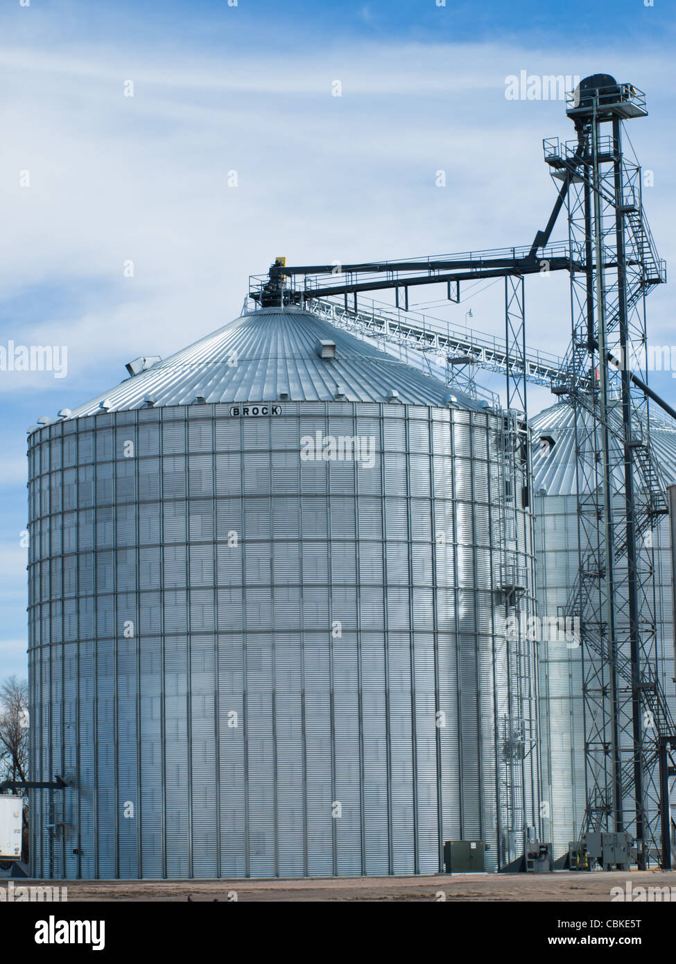 Animal feed storage in Colorado Stock Photo - Alamy