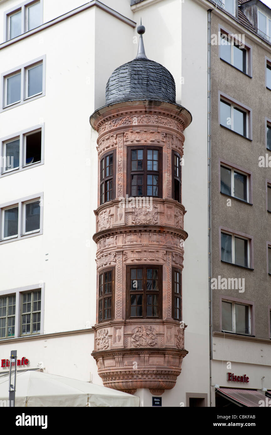 Detail of a pretty building corner in Leipzig, Germany Stock Photo - Alamy