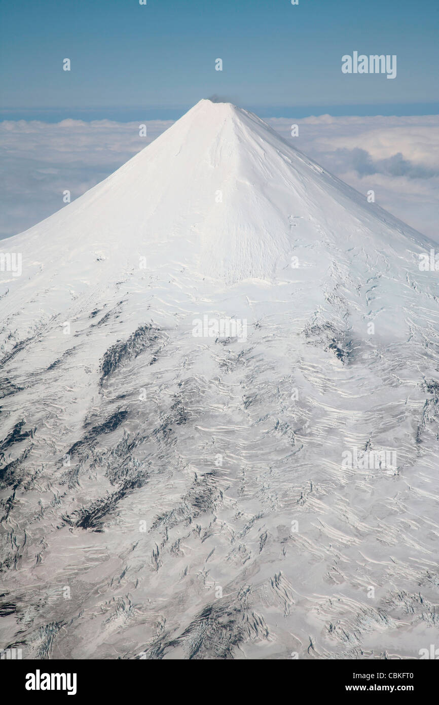 September 2007 - Aerial view of glaciated Shishaldin Volcano, Unimak ...