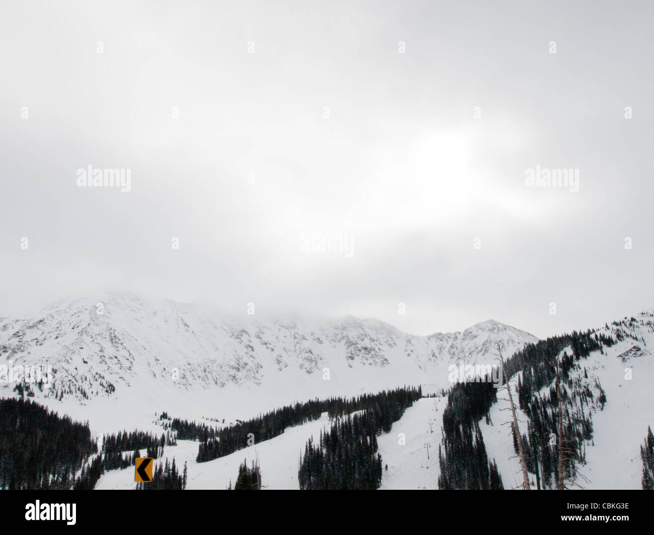 Snowy winter scene high in the mountain. Colorado Rocky Mountains USA ...