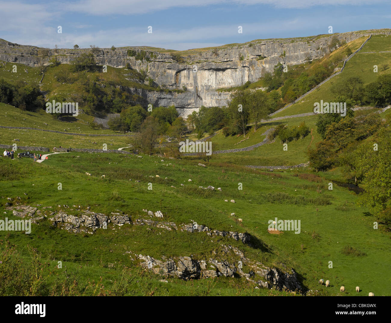 Malham Cove in autumn Malhamdale near Skipton Yorkshire Dales National ...