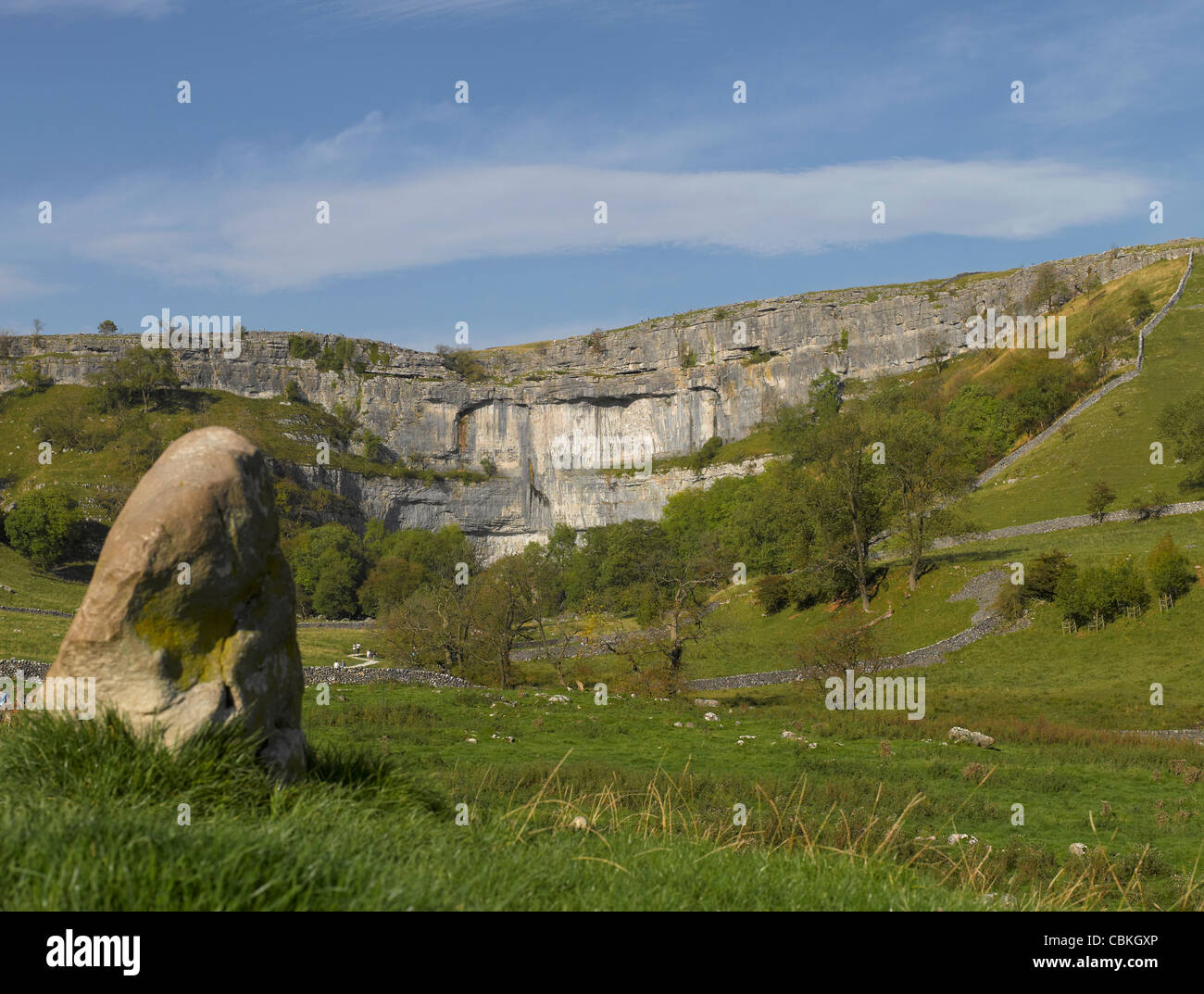 View of Malham Cove in autumn Malhamdale near Skipton Yorkshire Dales ...
