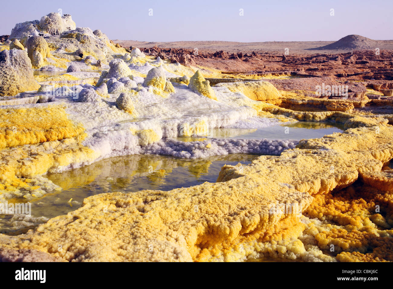 Dallol geothermal area, brine hot springs with deposits of potassium ...
