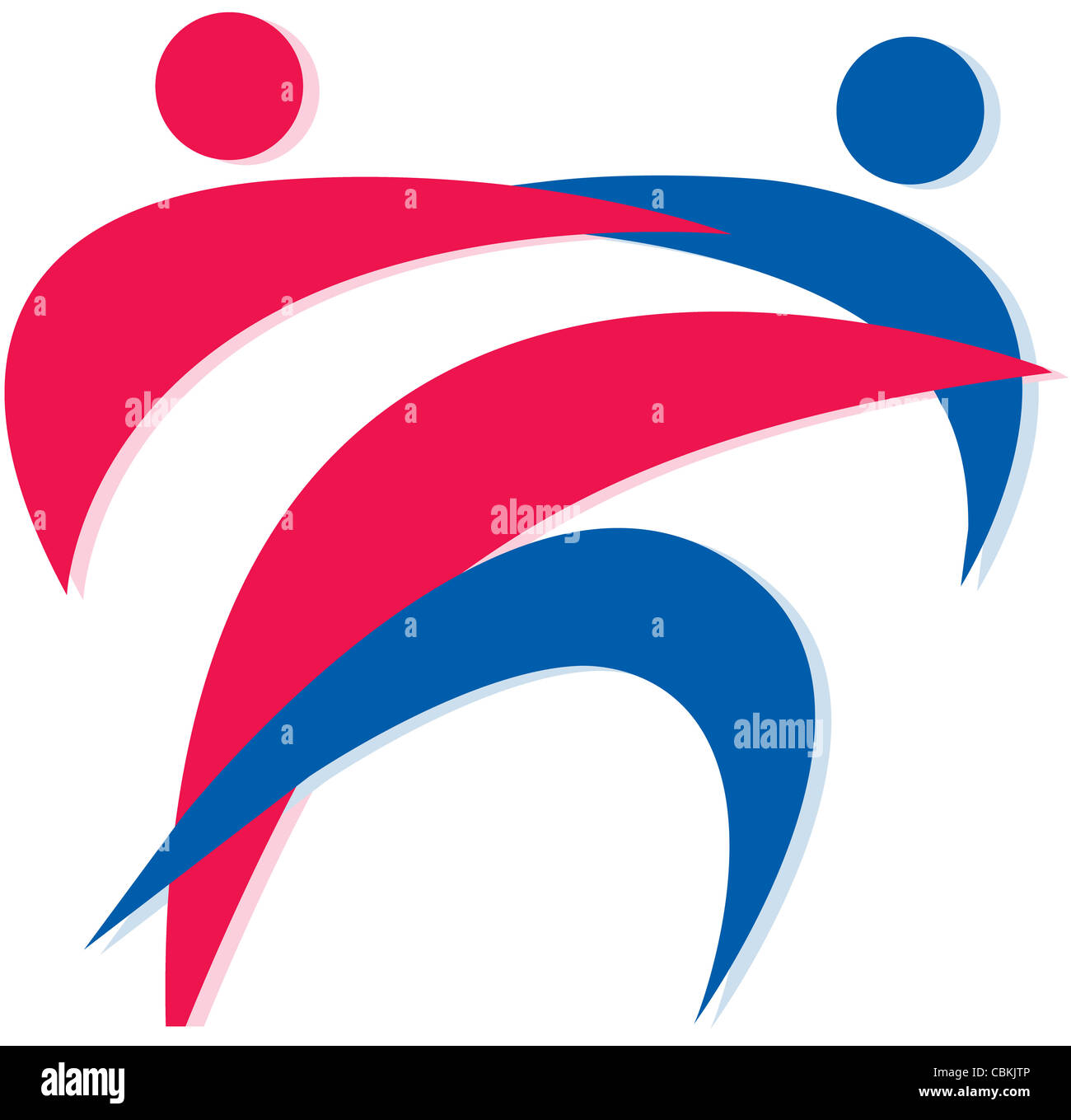 a logo red & blue characters fighting on a white background Stock Photo ...