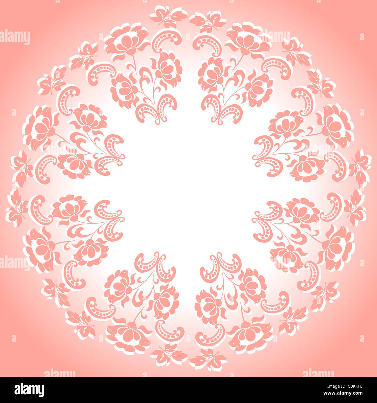Round pink floral frame Stock Photo - Alamy
