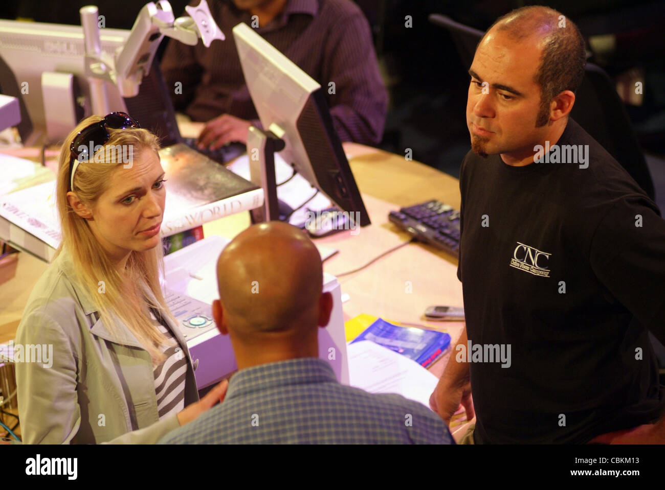 The scene at the newsroom of Al Jazeera International Stock Photo - Alamy