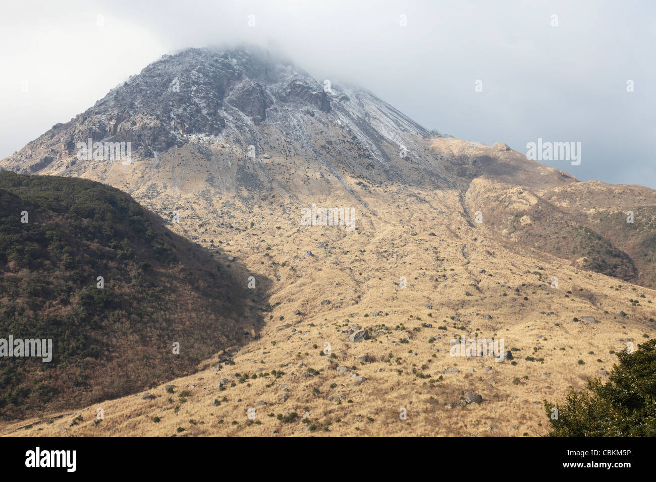 Mount Unzen volcano with lava dome, formed during the 1990-1995 ...