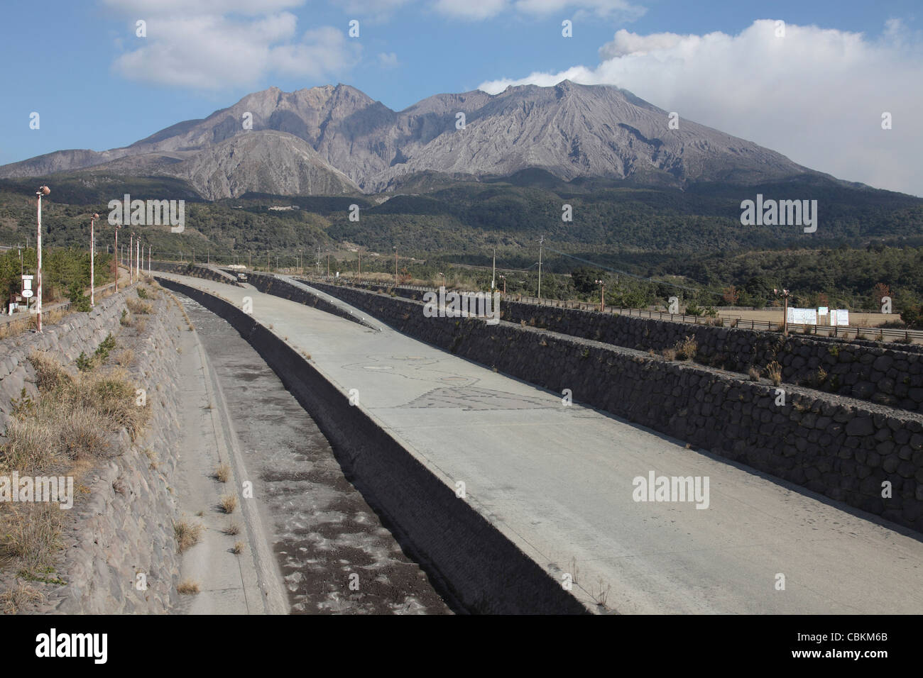 January 9, 2010 - Lahar channeling system, Sakurajima Volcano, Japan ...