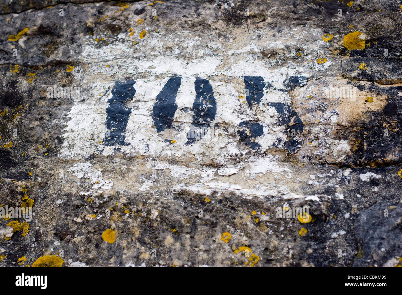 Old hand painted stenciled numbers Stock Photo - Alamy