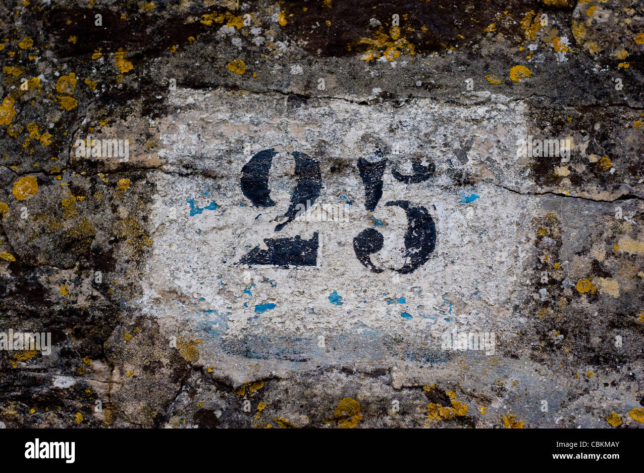 Old hand painted stenciled numbers Stock Photo - Alamy