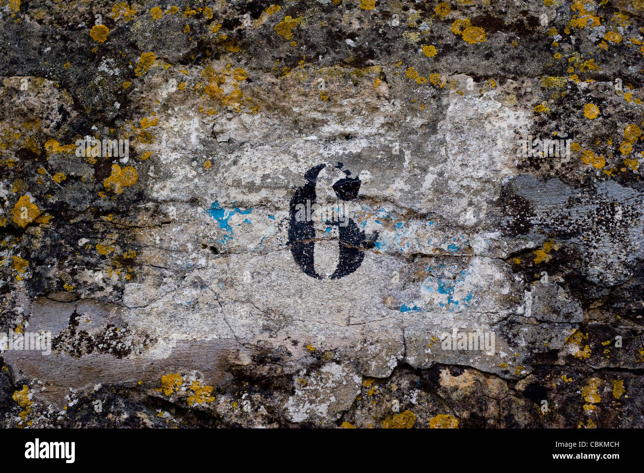 Old hand painted stenciled numbers Stock Photo - Alamy