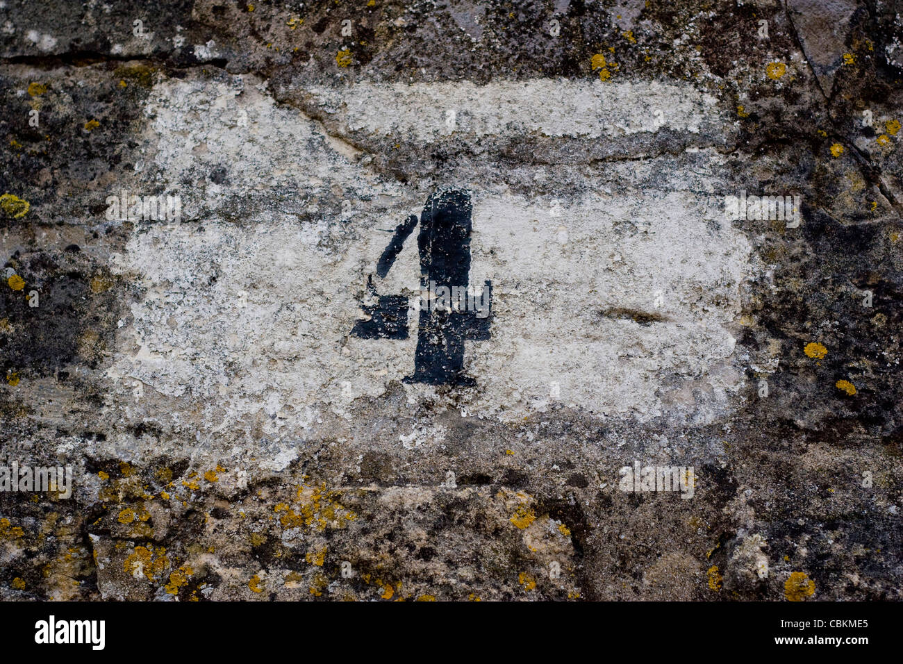Old hand painted stenciled numbers Stock Photo - Alamy
