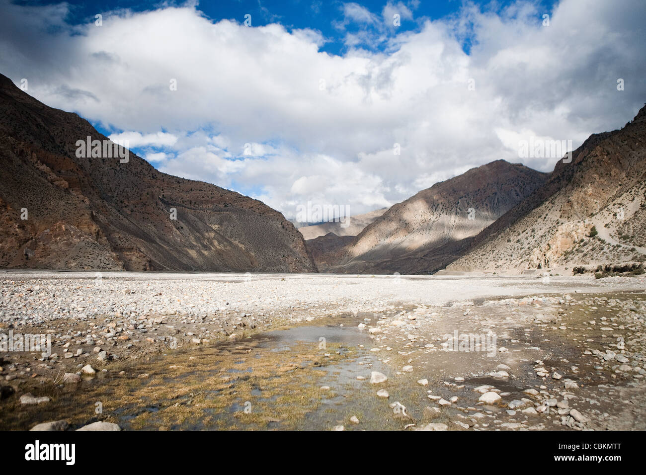 Dried river valley in Nepal Stock Photo - Alamy