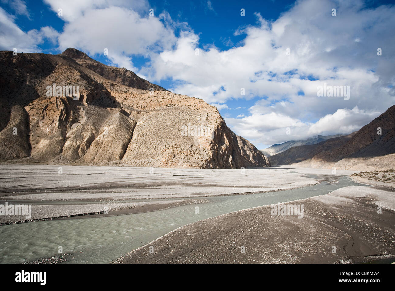 Dried river valley in Nepal Stock Photo - Alamy