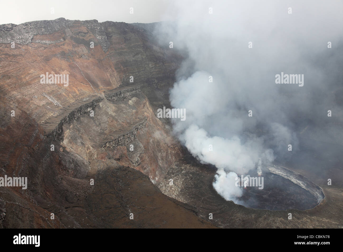 January 21, 2011 - Active lava lake in summit caldera, Nyiragongo ...