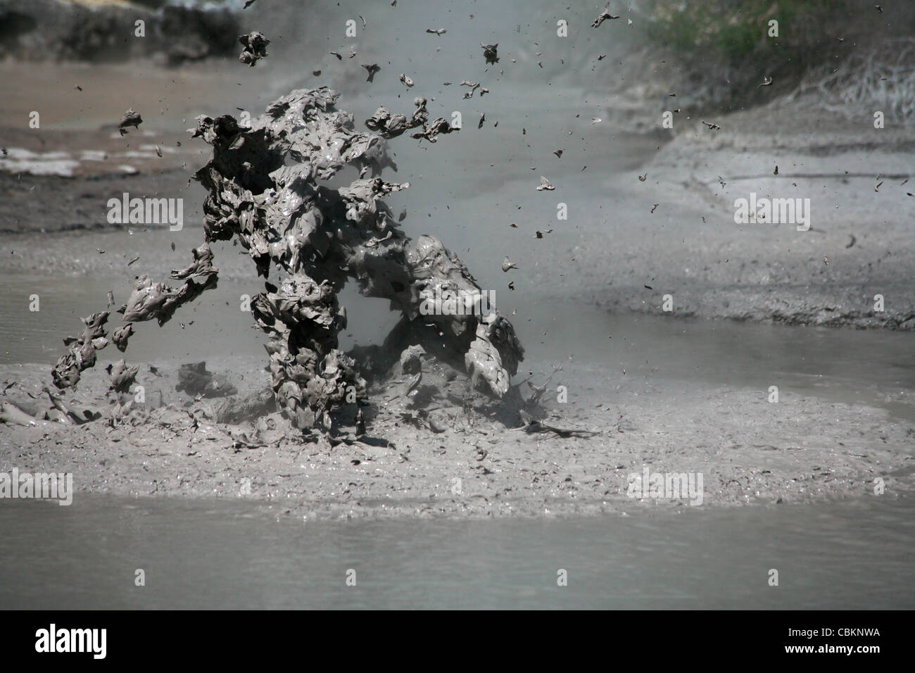 November 2007 - Bursting mud bubble, mud pools, Wai-O-Tapu Geothermal ...