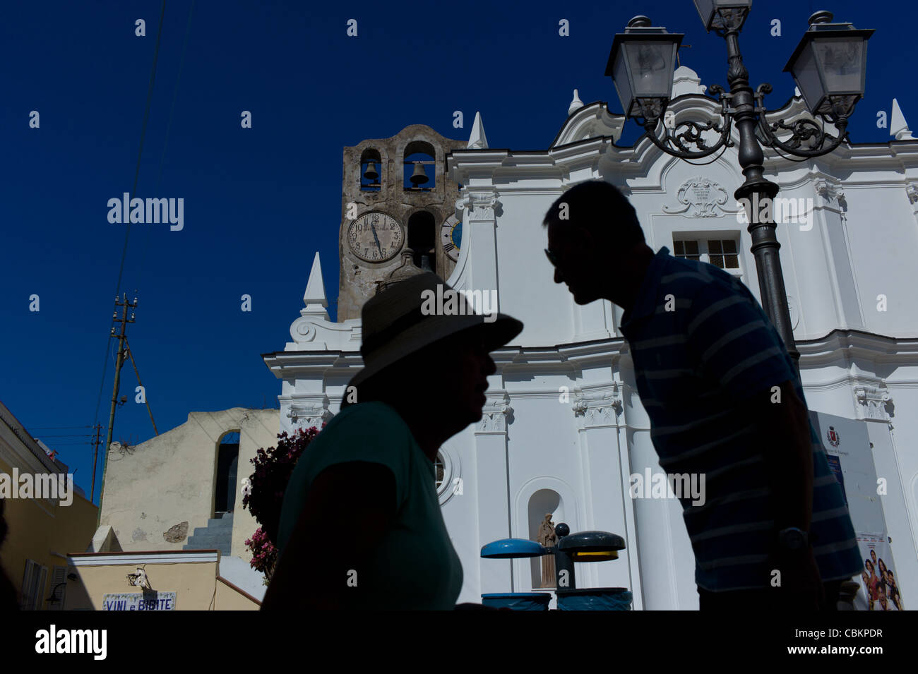 Bay of Naples, Capri in the fall, blue sky and shadow Stock Photo - Alamy