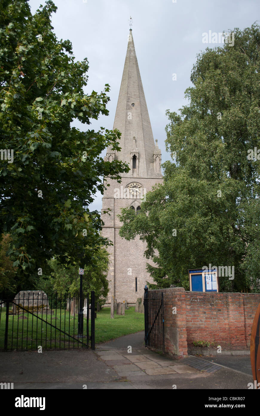Spire of St Mary's Church, Edwinstow where legend has it Robin Hood and ...