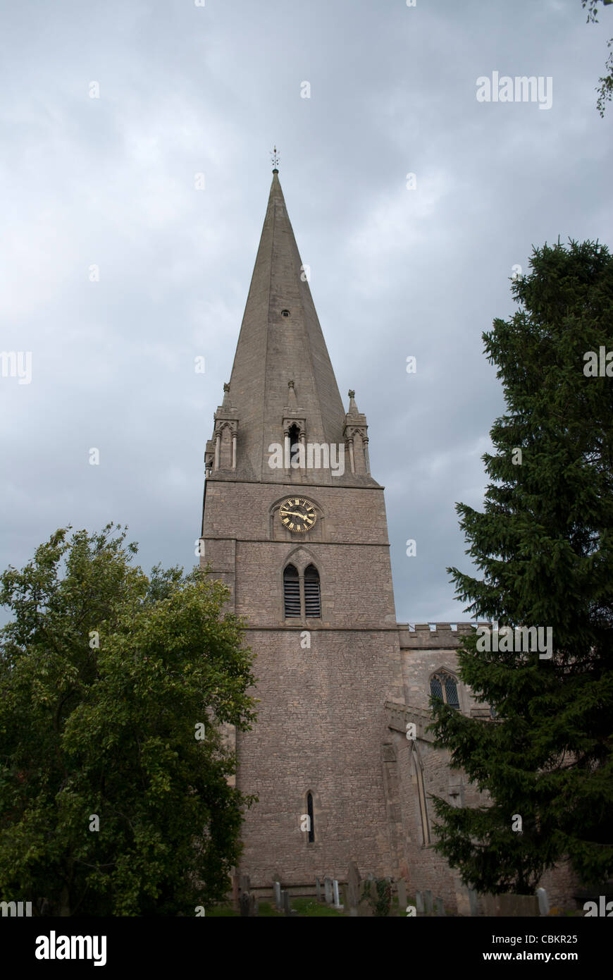 Spire of St Mary's Church, Edwinstow where legend has it Robin Hood and ...