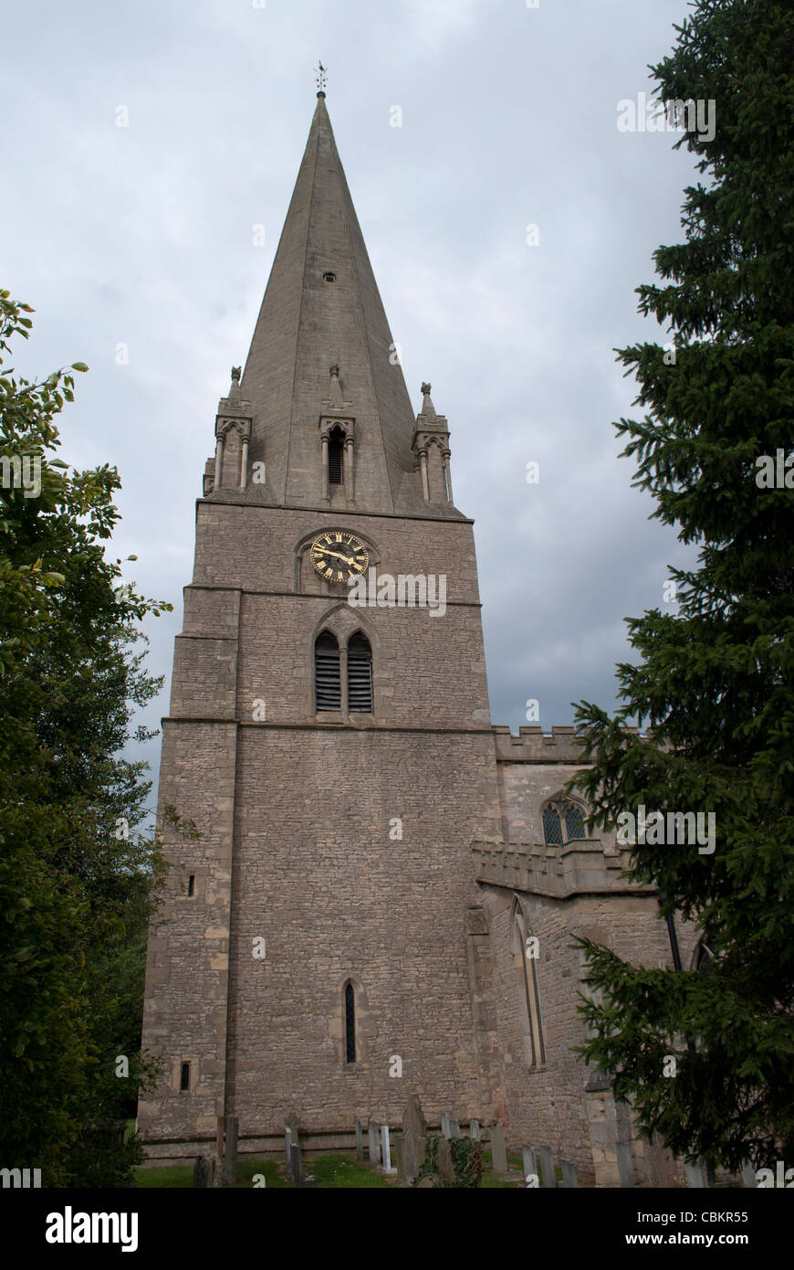 Spire of St Mary's Church, Edwinstow where legend has it Robin Hood and ...