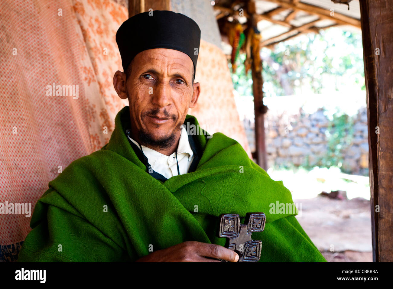 Portrait of an Orthodox Christian Priest at Ura Kidane Meret, Monastery ...