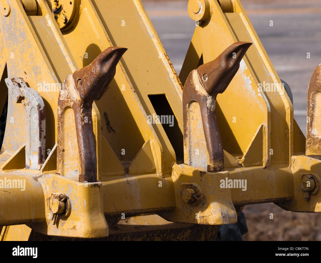 Heavy industrial road machinery used to build and repair streets Stock ...