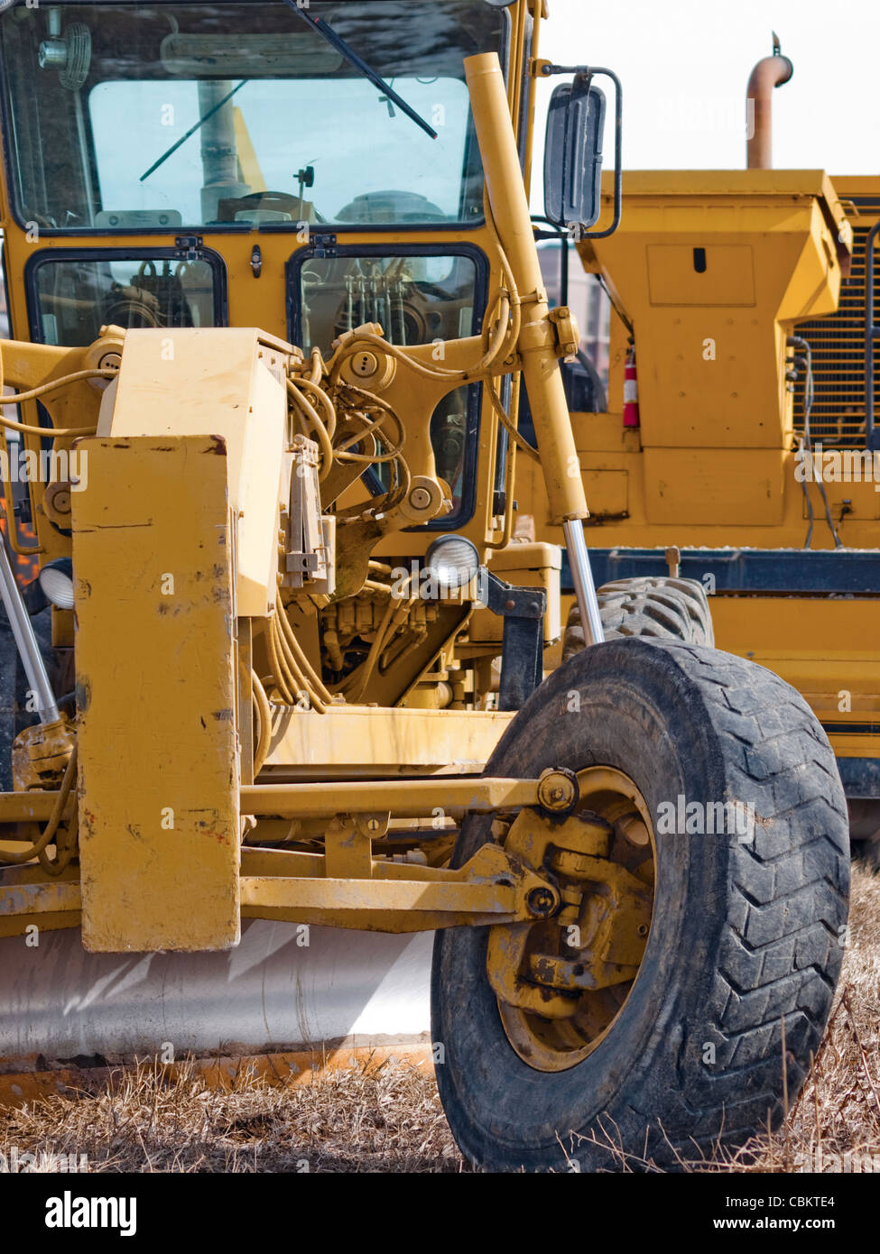 Heavy industrial road machinery used to build and repair streets Stock ...