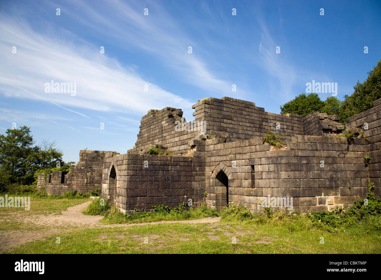 Replica of Liverpool Castle ruins at Rivington in Lancashire Stock ...
