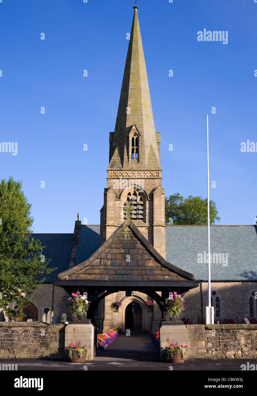 St Nicholas Parish Church in village of Wrea Green, Lancashire Stock ...
