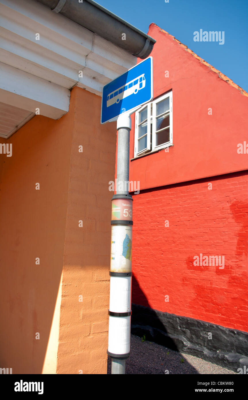 Bus stop in Denmark Stock Photo - Alamy