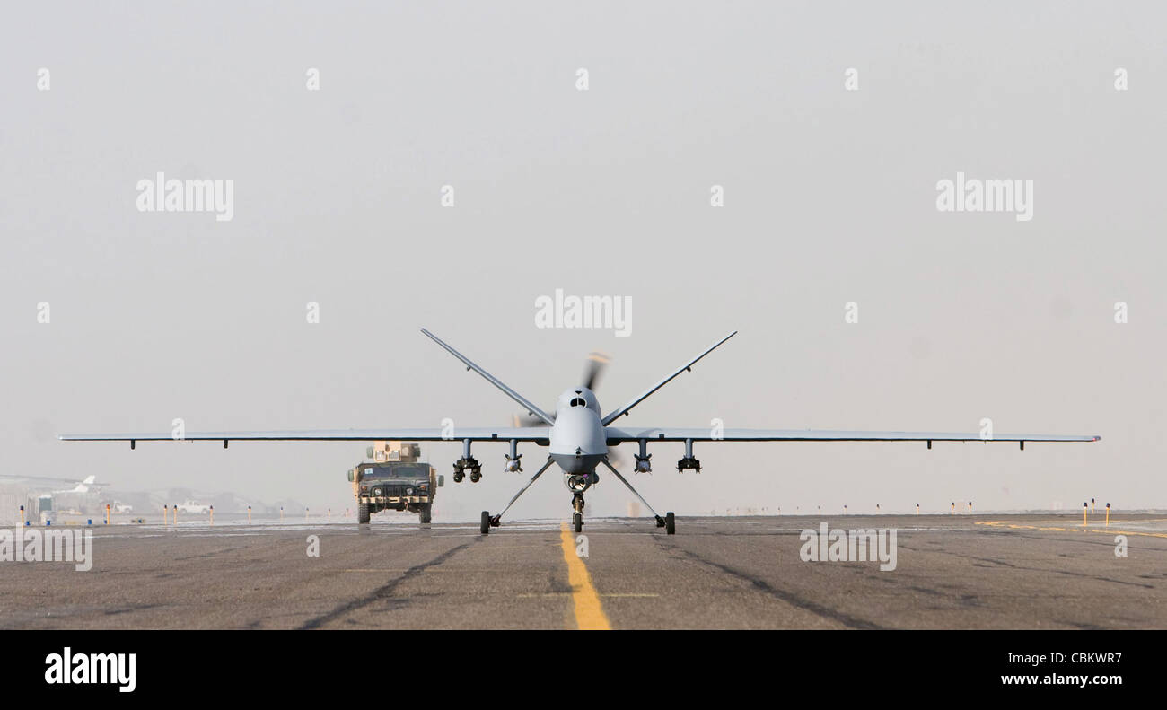 An MQ-9 Reaper takes of for a mission in Afghanistan Sept. 31. The MQ-9 ...