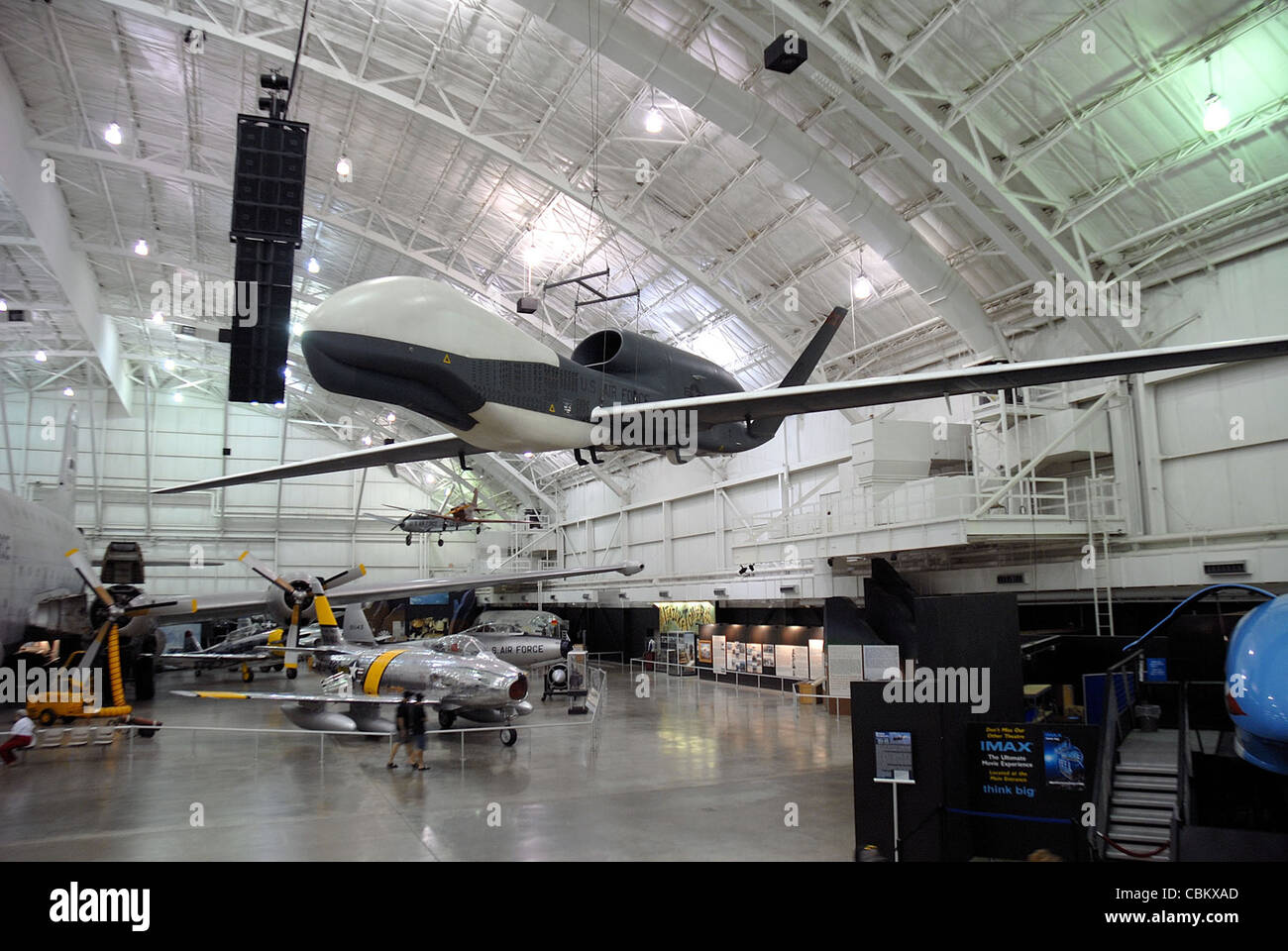 An RQ-4A Global Hawk is on display at the Modern Flight Gallery at the ...