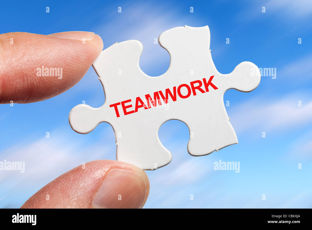 Puzzle and word Teamwork, business concept Stock Photo - Alamy