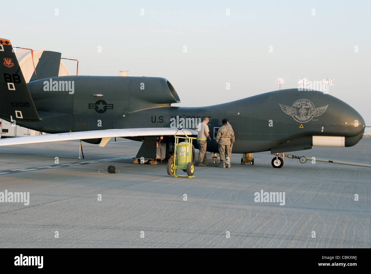 RQ-4 Global Hawk maintenance Airmen with the 380th Expeditionary ...