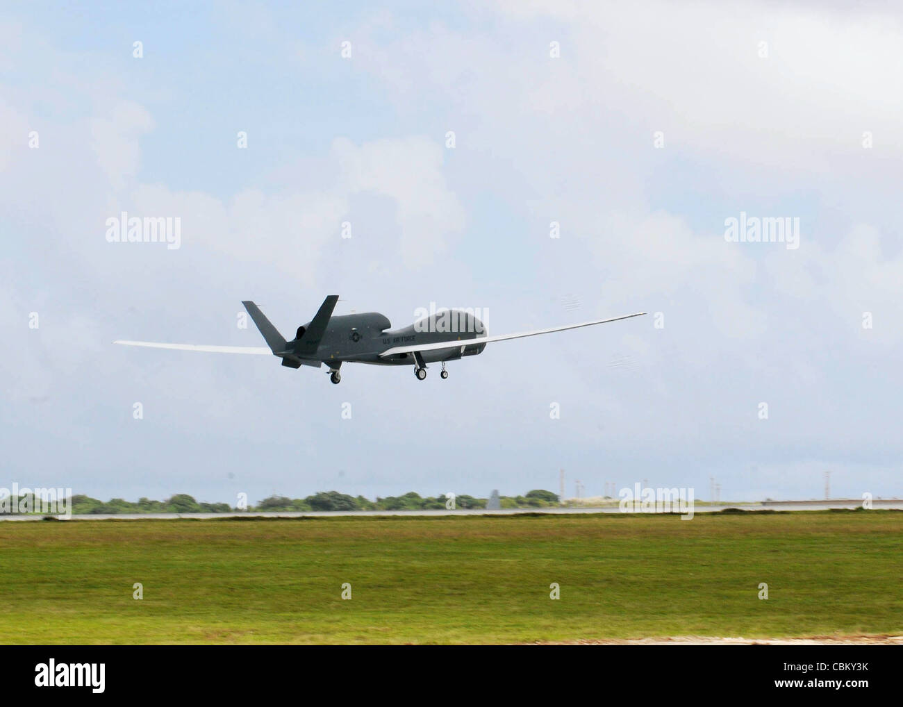 An RQ-4 Global Hawk takes off Oct. 7, 2010 from Andersen Air Force Base ...